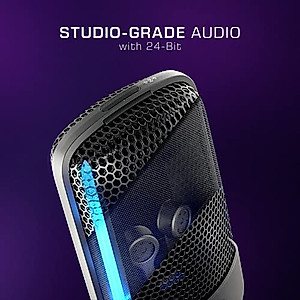 ROCCAT Torch USB Microphone, Studio-Grade Audio, PC Computer Gaming Wired Mic, RGB AIMO Lighting with Indicator, For Streaming, Recording, Podcasting, Quick Mute, Boom Arm Compatible, Black