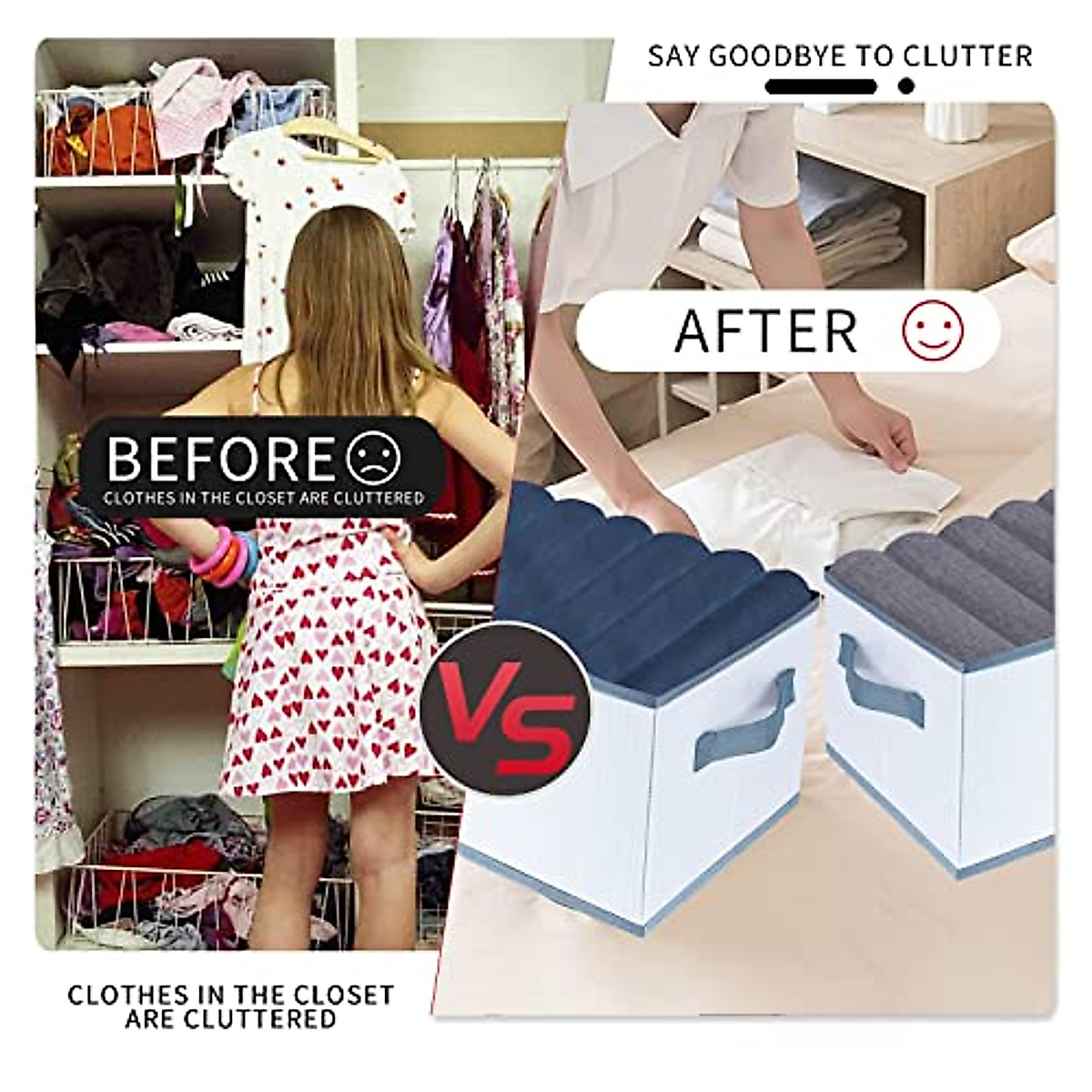 4PCS Pants Organizer, Wardrobe Clothes Organizer for Folded Clothes, Upgraded Drawer Organizers for Clothing, Clothes Organizer, T-Shirt, Leggings, Pants Organizer for Closet Ticacos