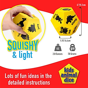 Covelico Animal Games Kids Dice Game, Gross Motor Toys for Toddlers 3-5, Kids Outdoor Toys & Outdoor Games for Kids, Pre School Games Recess Toys for Elementary Outside, Indoor Recess Activities