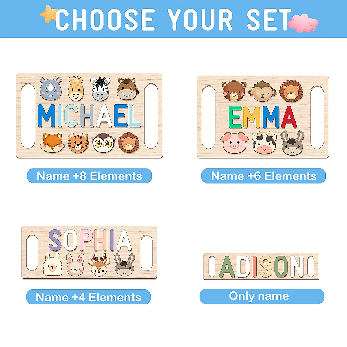 Name Puzzle for Kids Personalized, Custom Name Puzzle for Toddlers 1-3, 1st Birthday Gifts for Girl and Boy, Montessori Learning Toddler Toy, Baby Puzzles 12-18 Months…