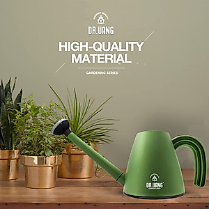 DR.UANG Watering Can, Indoor and Outdoor Watering Can for House Plants, Long Spout with Detachable Shower Spray Head, Water Can for Plants, Garden, Flower (2.0L 70oz 1/2 Gallon Green)