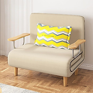 3-in-1 Convertible Sofa Bed Sleeper Chair with Pillow, Folding Versatile Upholstered Armchair,Adjustable Leisure Chaise for Home,Office (Color : D, Size : 100cm)