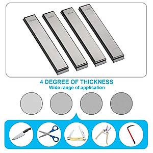 Knife Sharpener Tool Pro RX-008, 360° Rotation Flip Design, Fixed-Angle Slicker Edge Sharpener with 4 Diamond Sharpening Plates,240/400/600/1000