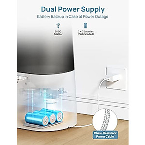 Rellorus Automatic Cat Feeders, 5L/21Cups Pet Food Dispenser for Two Cats, Timed Cat Feeder with Double Bowls, 48 Portions 6 Meals Per Day for Cat and Dog, 10s Meal Call