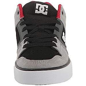 DC Men's Pure MID Casual Skate Shoe, Black/Grey/RED, 10