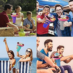 YUBIRD Snack Ring for Stanley Cup, Snack Tray for Stanley Cup 40 Oz, Silicone Snack Bowl Compatible with Stanley 40 Oz, Snack Holder for Stanley Cup (Pink)