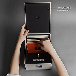 Kolo Noci Small 4x6 Photo Album, Holds 24 Photos, Ideal for Weddings and Baby Books, Blue Chambray