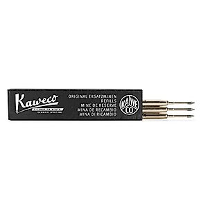Kaweco G2 Ballpoint Pen Refills 0.8 mm Black Pack of 3 | 3 Pieces 0.8 mm Refill Black Ball Pen | Pen Refill | Refill for Multicoloured Pen | 0.8 mm Fine in Black