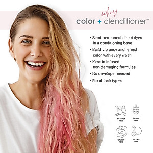Keracolor Clenditioner ROSE GOLD Hair Dye - Semi Permanent Hair Color Depositing Conditioner, Cruelty-free, 12 Fl. Oz.