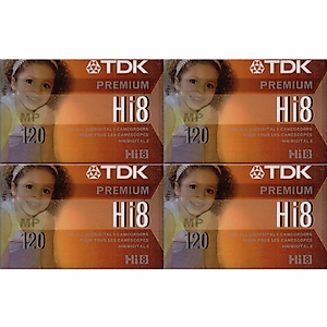 TDK Hi8 Premium Video Cassettes, 120 minutes, Pack of 4