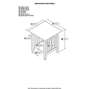 AFI Nantucket Chair Side, End Table (20" x 20"), White