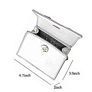 Cute Purse Mini Crossbody Bags for Women Girls Top Handle Clutch Handbag (white)