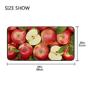 ZHIMI Kitchen Rug Floor Mat Anti Fatigue Runner Carpet Non-Slip ﻿Red Green Laundry Rug Home Decor Rectangle Entryway Long Mat 39 x 20 Inch