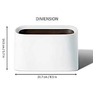 Original Mini Trash Can, Small Waste Garbage Basket Bin for Desk Office Kitchen, Makeup Holder for Bedroom Bathroom, 100 Plastic Bags (White-Value)