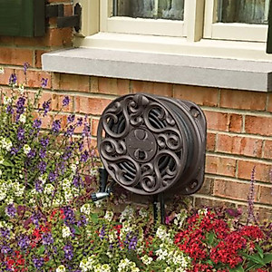 Suncast Sidewinder Side Scroll 60' Garden Hose Reel, Bronze