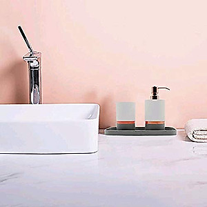 ETSAMOR Silicone Organizer Tray Gray Non Slip Heat Resistant Multi-use Sink Organizer Sponge brush Soap Dispenser Srubber Toothbrush and Other Accessories Organizer