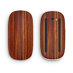 Design Skinz Bright Red Ebony Woodgrain 2 Vinyl Decal Compatible with The Apple Magic Mouse 2 (Wireless, Rechargable) with Multi-Touch Surface