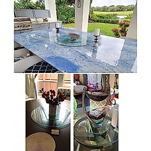 80 cm (30 inch) Lazy Susan for Table,Tempered Glass Lazy Susan Turntable Round Clear Dining Table Tray Tabletop Organizer Serving Tray for Dining Table