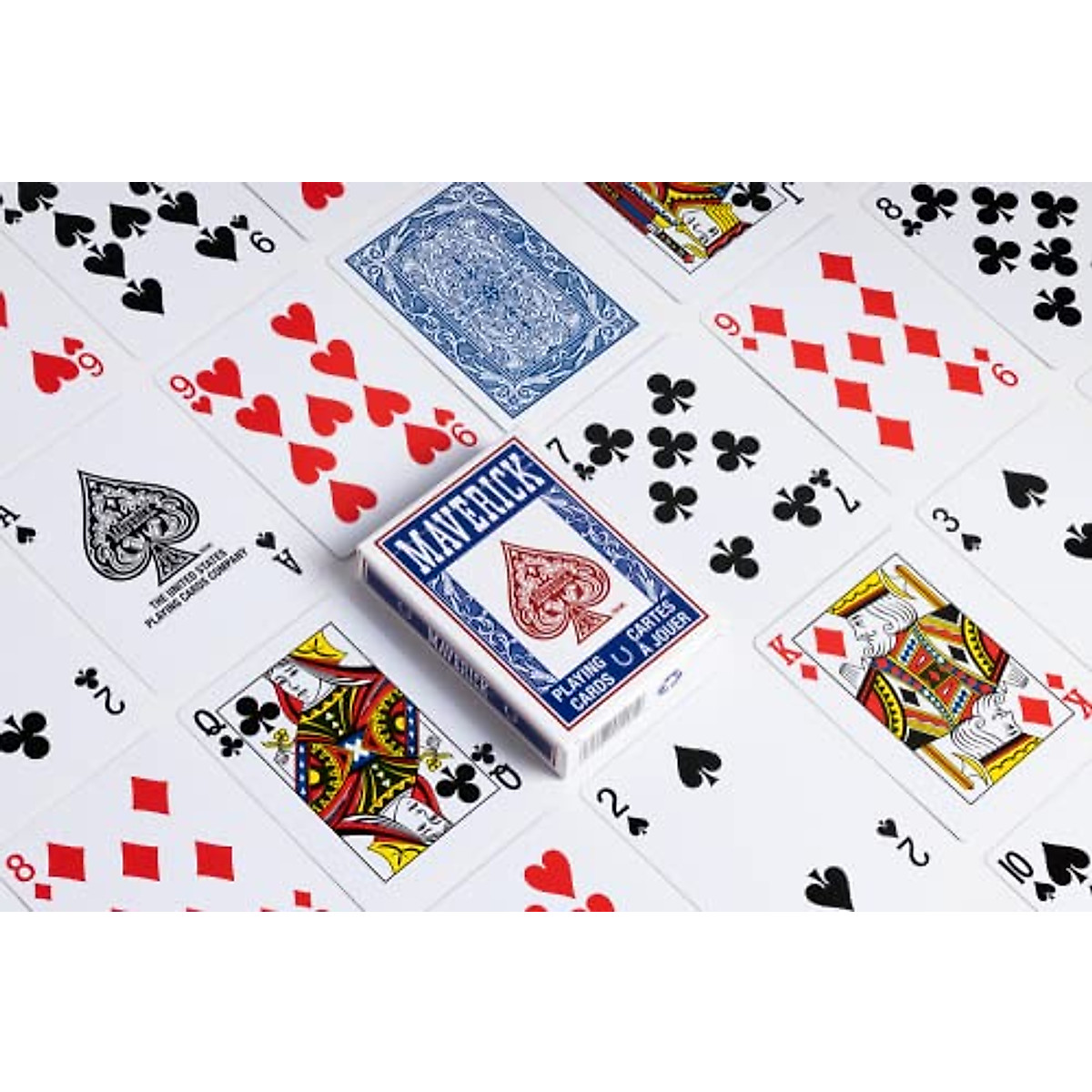 Maverick Playing Cards, Standard Index, Red and Blue, 12 Pack