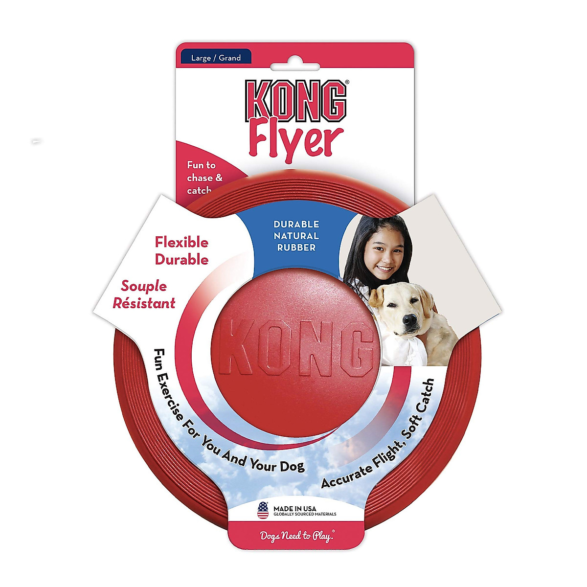 KONG - Flyer and Training Dummy - Floating Fetch Toy for Water Play and Flying Disc - for Large Dogs