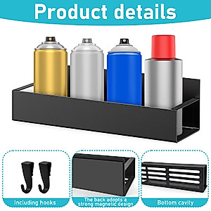 4 Pcs Magnetic Aerosol Spray Can Holder, Magnet Toolbox Bottle Holder, Wall Mounted Spray Bottle Rack, Mechanic Paint Bottle Can Organizer, Tool Box Storage Rack for Garage Home Workspace（Black）