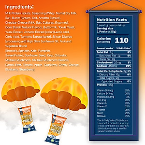 Better Than Good Savory Keto, Gluten-Free Baked Cheddar Protein Puffs (4-Pack) - Paleo, Low Sugar, Low Calorie, Diabetic Friendly Snacks | 15g Protein & 2 Servings of Fruits & Veggies