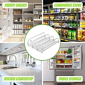 Assembly-Free Soda Can Organizer for Refrigerator - Self-Pushing Drink Dispenser for Fridge,Freezer,Cabinets & Pantry - Holds up to 12 Cans (12-20oz) - Beverage & Small Canned Food Organizer