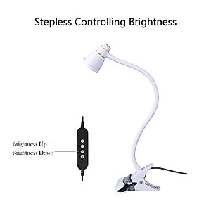 CeSunlight LED Clip Desk Lamp, Headboard Light with Strong Clamp, Bed Reading Light with 3000k-6500K Adjustable Color Temperature Options for Brighter Illumination (Milky White)
