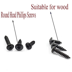50pcs M4x12mm Self Drilling Black Screw Carbon Steel Hardware Accessories Philips Drive Round Head Self Tapping Wood Screws