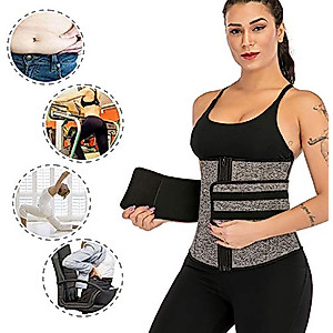 Women's Waist Trainer Sauna Belt Hourglass Body Shaper Neoprene Sweat Corset for Weight Loss
