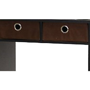 Furinno Go Green Home Laptop Notebook Computer Desk/Table with 2 Drawer Bins, Espresso/Black/Brown