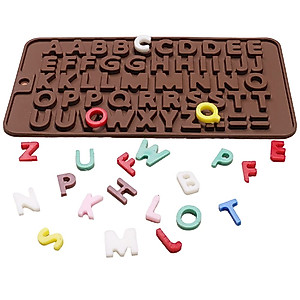 Chocolate Molds Silicone, Letter Molds for Chocolate, Edible Letter Number for Cake Decorating, Letter Alphabet Heart Molds