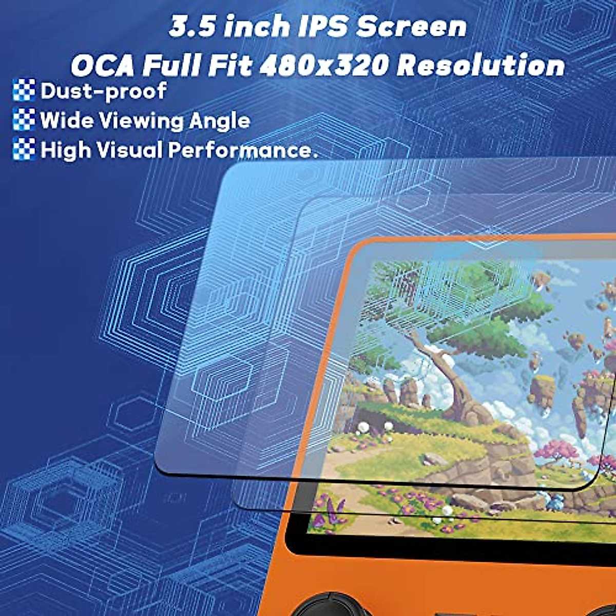 RGB20S Handheld Game Console 3.5 inch Retro Games Consoles Classic Emulator Hand-held Gaming Console Hand Held Video Games System Yellow