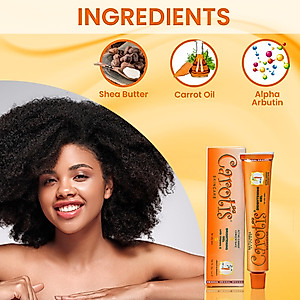 CAROTÏS Brightening Gel | 30g / 1 fl oz | Fade Dark Spots on: Face Armpit, Body Knees, Feet, Hands, & Even Out Skin Tone | with Carrot Oil and Alpha Arbutin, For