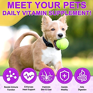 Dog Multivitamin Treats - 15 in 1 Multivitamin Tablets for Dogs with Glucosamine, Cranberry, Milk Thistle, Vitamins Supports Joint & Digestion, Skin & Coat - Peking Duck Flavor / 180 Chewable Tablets