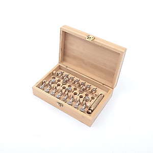 Gdrasuya10 20Pcs Watch Mainspring Winder Tool Set Watch Repair Tools with Wooden Box, Watch Repair Mainspring Winder Watch Winding Tool for Different Size and Model of Watch Mainspring Repairing