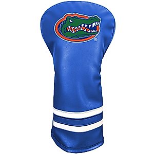 Team Golf NCAA Florida Vintage Driver Headcover - Printed Team Golf NCAA Vintage Driver Golf Club Headcover, Form Fitting Design, Retro Design with Fleece Lining for Extra Club Protection