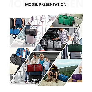 Gonex 80L Packable Travel Duffle Bag Foldable Duffel Bags for Luggage Gym Sports Camping Travelling Cycling Storage Shopping Water & Tear Resistant Black