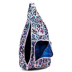 Vera Bradley Women's Recycled Lighten Up Reactive Sling Backpack, Cloud Vine Multi, One Size