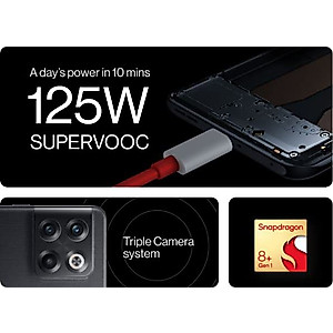 OnePlus 10T | Moonstone Black | 5G Unlocked Android Smartphone U.S Version | 16GB RAM+256GB Storage | 120Hz Fluid AMOLED Display | Triple Camera 50+8+2MP, 16MP | 125W SuperVOOC Charging