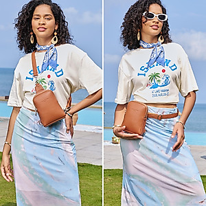 INICAT Small Crossbody Sling Bags for Women Vegan Leather Cell Phone Purse Fanny Packs for Women Men(2-IN-1-Rose)