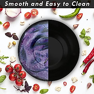 ShineMe Salad Bowls, Large Salad Bowl with Lid and Servers, Bamboo Salad Bowl Set with 4Pack Small Serving Bowls, 9.8inches Solid Kitchen Bowl for Fruits, Vegetables and Pasta...(Black)