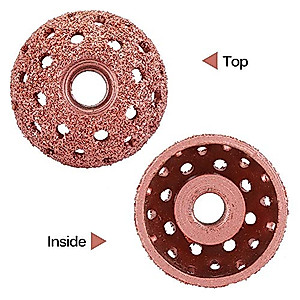 Tire Buffing Wheel, Acouto 38mm 70 Grid Tire Buffer Wheel Abrasiveness Coarse Buffing Wheel with Linking Rod Tire Patching Buffer Tool Tire Repair Patch Tools