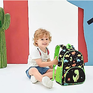 BTOOP Toddler Backpack Boys Girls Cute Kids School Backpack Preschool Kindergarten Bookbags Nursery Daycare Toddler Bags(Black Green)