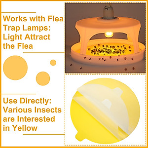 12 Pieces Flea Trap Replacements Glue Discs 2 Layers Dome Glue Board Replacement Pads, Non Toxic, 7.1 Inch Natural Glue Discs Refills for Pest Control Flea Trap