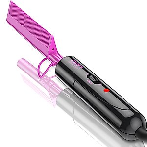 DAN Technology Dual Voltage Ceramic Pressing Comb - 450°F Fast Heating Mini Straightener for Lace Front Wigs and Black Women's Hair