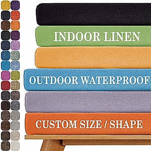 YWAMZDZ Custom Bench Cushions for Indoor Furniture, Bay Window Seat Cushions Indoor, 75D High-Resilience Foam Pads with Non-Slip Bottom, 6 Fabrics/100+ Colors Available, for Piano Bench Cushion