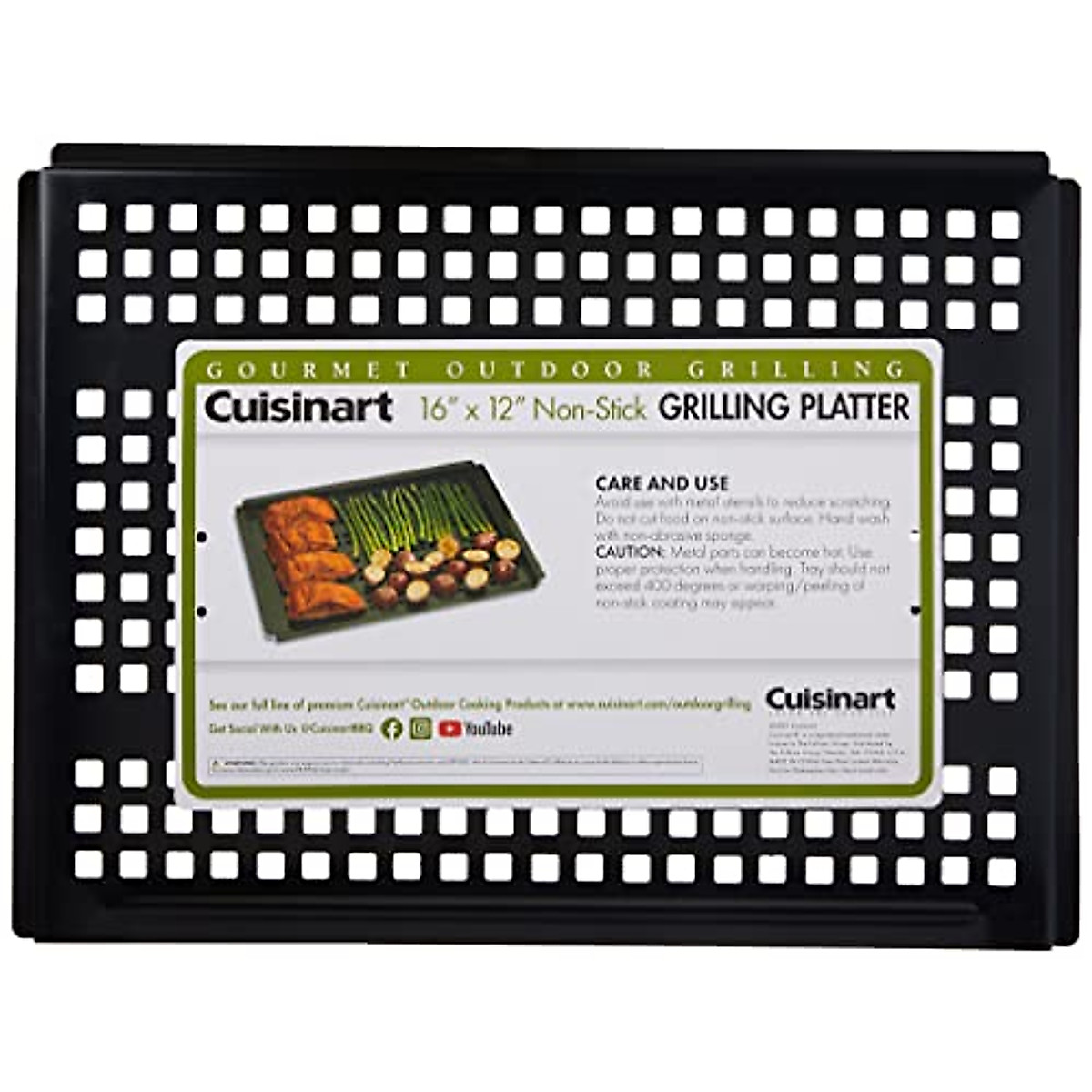 Cuisinart CNP-411 Simply Grilling Nonstick Grilling Platter , Black 12" x 16"