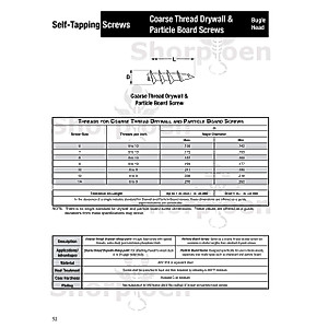 Shorpioen 100-Pack 6 x 1 1/4 Phillips Bugle Head Coarse Thread Drywall Screw Black Phosphate Particle Board BC-0620CPG