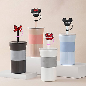 12PCS Cute Straw Cover Cap, Stanley Cup Accessories, Silicone Straw Topper Compatible with Stanley 30&40 Oz Tumbler with Handle, Dust Proof Reusable Straw Tips Lids（DSN）